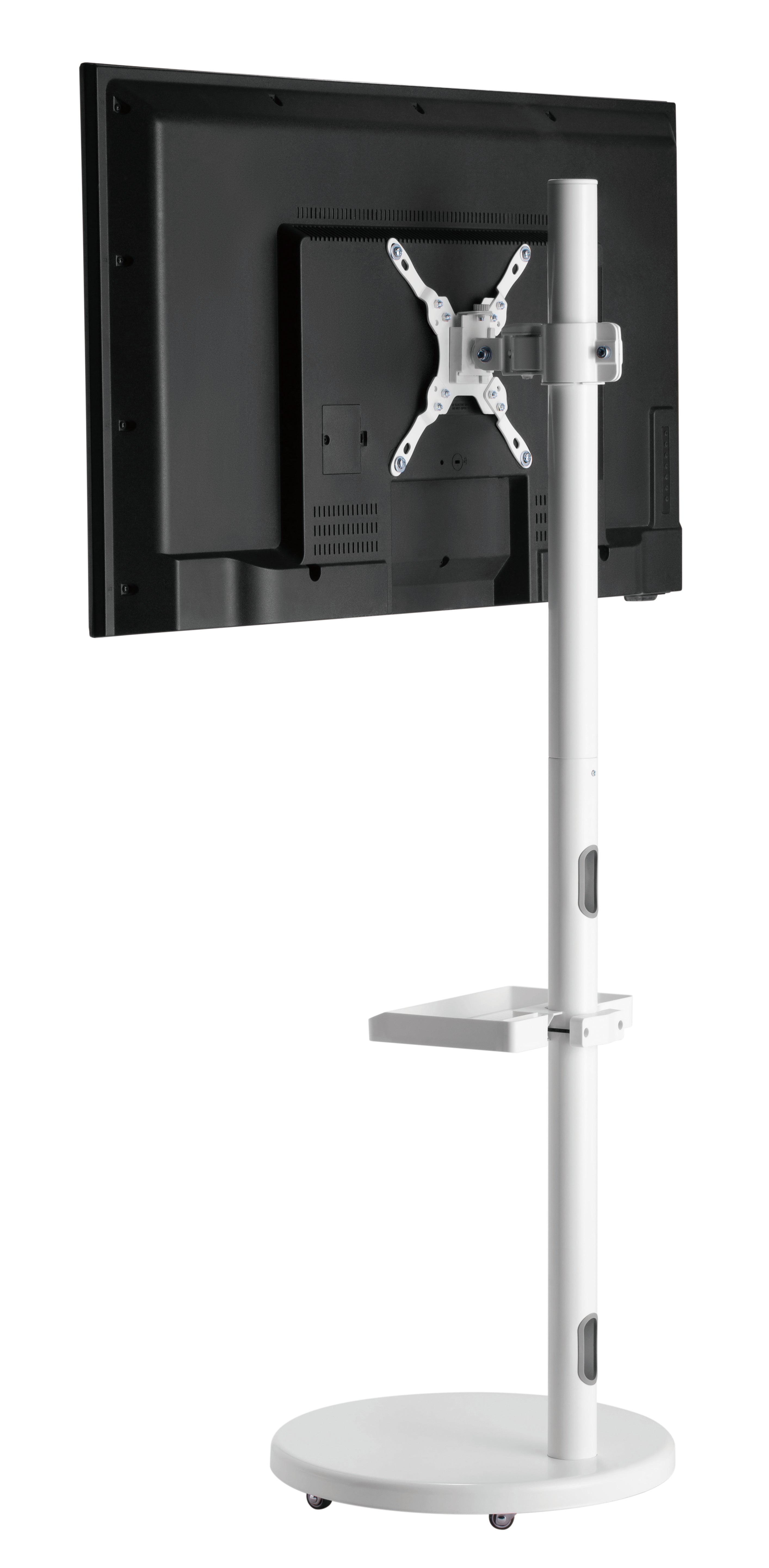 Mobile Spring assisted Display Floor Stand White Fit Most 17"-43"