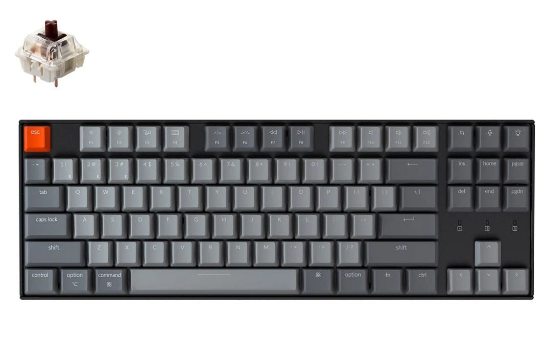 Keychron K8-B3, 80% TKL Layout 87 Keys, Brown Switch, RGB, Gateron G P
