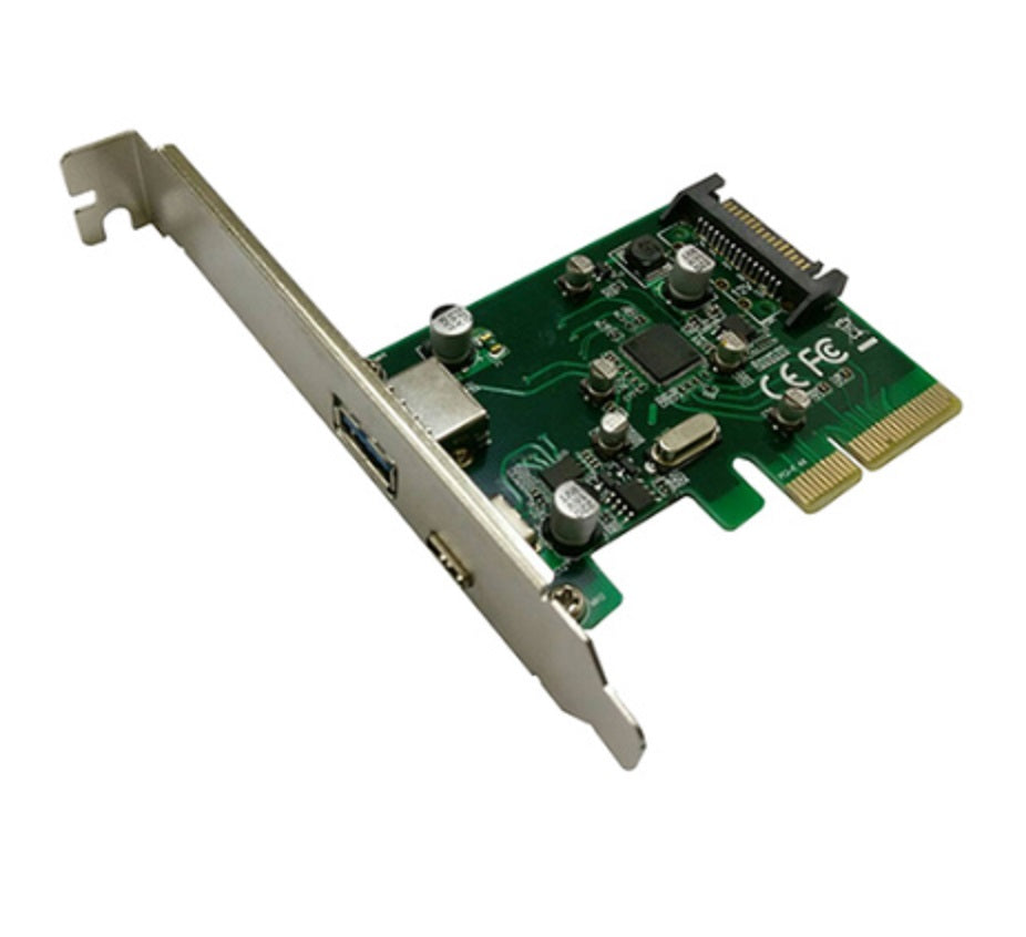 Welland Turbo Leopard UP-312-3 2-Port USB-A & USB-C PCI-E 2.0 Card w/E
