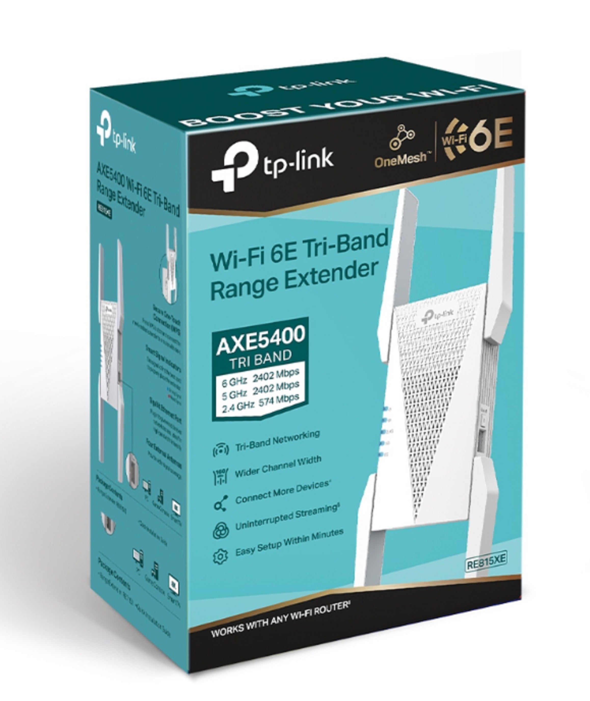 TP-Link AXE5400 Mesh Wi-Fi 6E Range Extender RE815XE